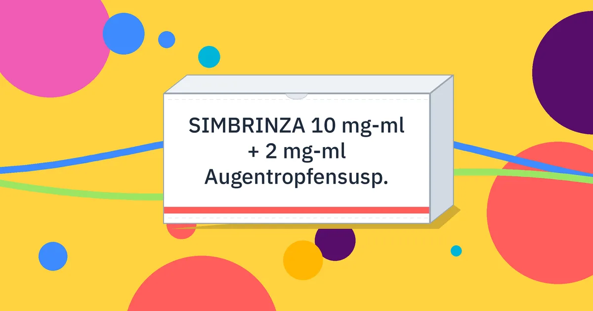 Symbolbild: Packung mit der Aufschrift SIMBRINZA 10 mg-ml + 2 mg-ml Augentropfensusp. (PZN 11229444) – Verfügbarkeit und Bezug in Apotheken in Frankfurt am Main