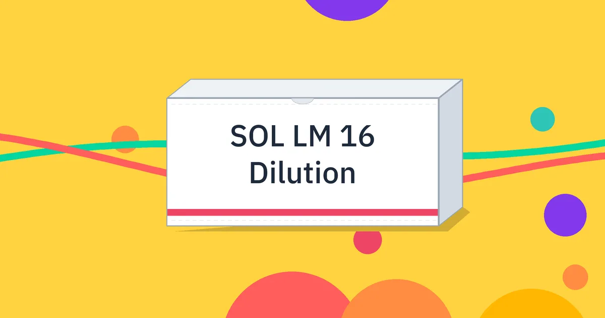 Symbolbild: Packung mit der Aufschrift SOL LM 16 Dilution (PZN 13191970) – Verfügbarkeit und Bezug in Apotheken in Frankfurt am Main