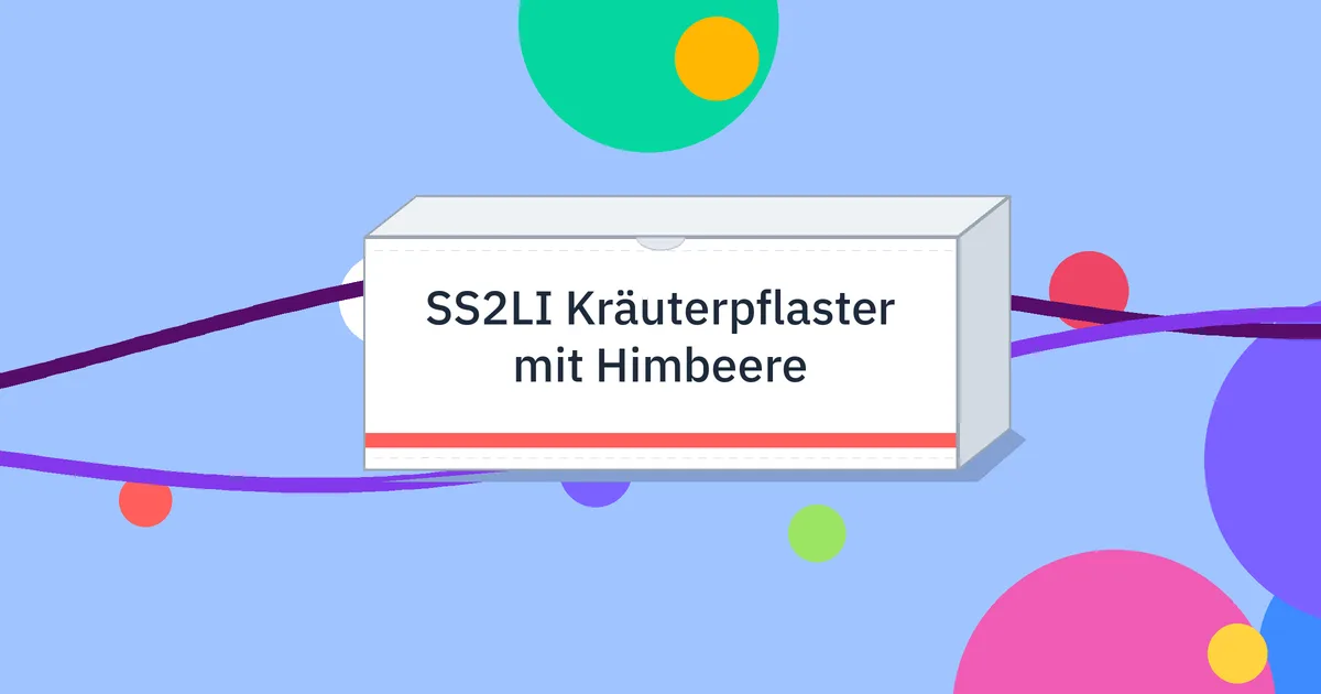 Symbolbild: Packung mit der Aufschrift SS2LI Kräuterpflaster mit Himbeere (PZN 12528456) – Verfügbarkeit und Bezug in Apotheken in Frankfurt am Main