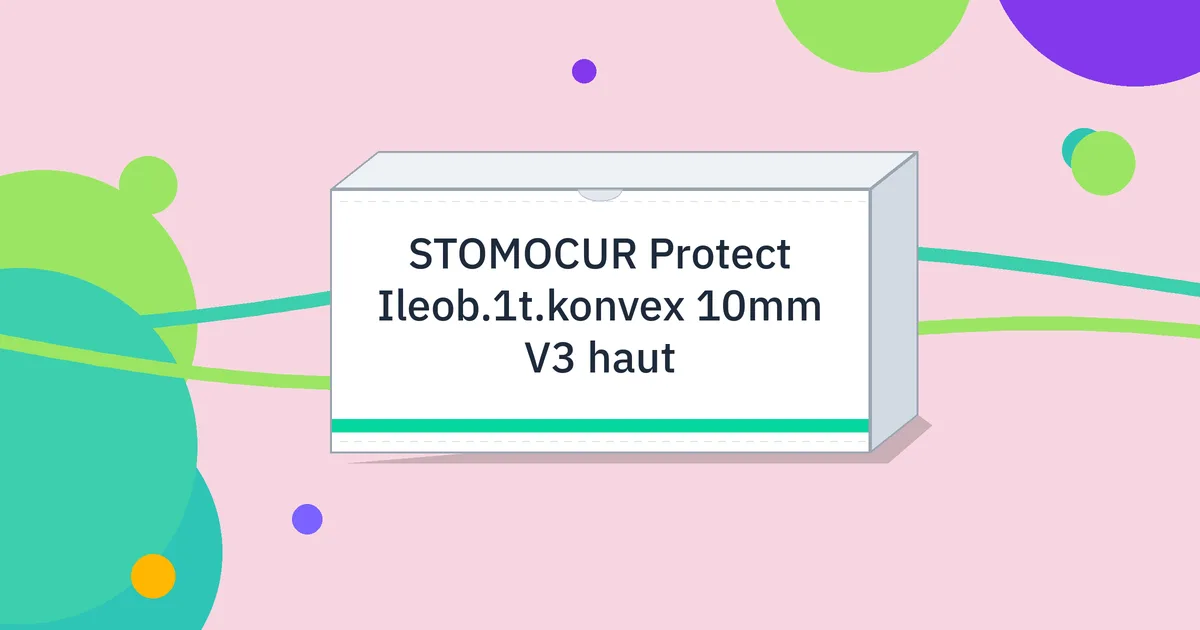 Symbolbild: Packung mit der Aufschrift STOMOCUR Protect Ileob.1t.konvex 10mm V3 haut (PZN 18192566) – Verfügbarkeit und Bezug in Apotheken in Frankfurt am Main