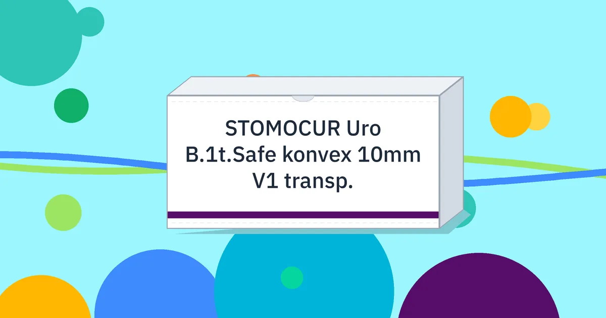 Symbolbild: Packung mit der Aufschrift STOMOCUR Uro B.1t.Safe konvex 10mm V1 transp. (PZN 16622465) – Verfügbarkeit und Bezug in Apotheken in Frankfurt am Main