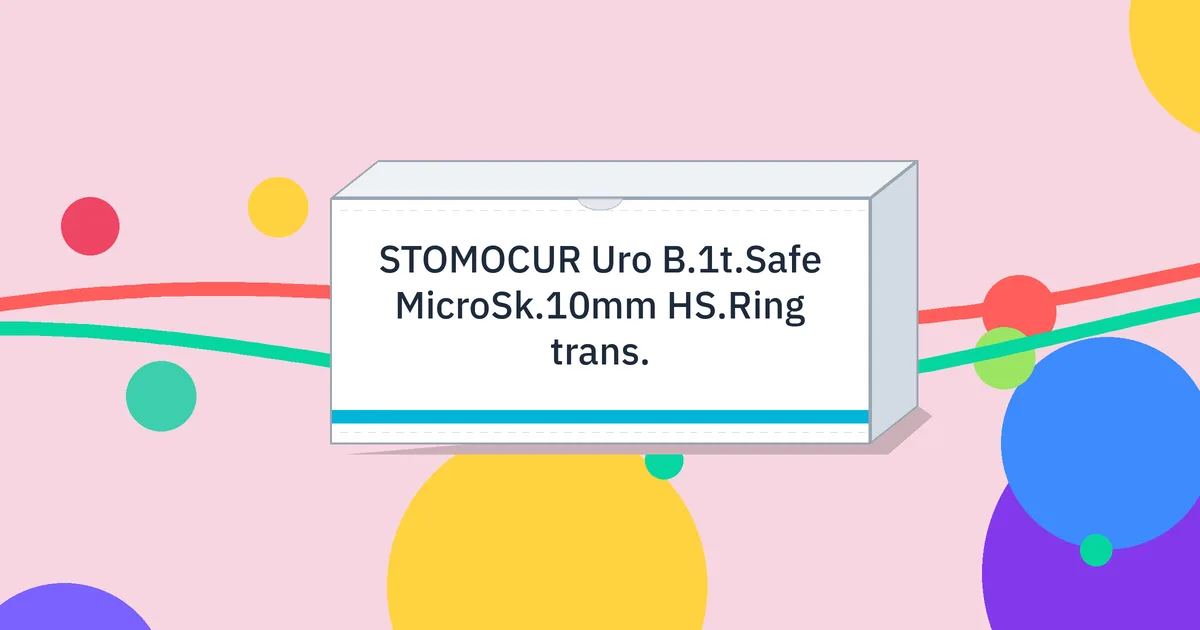 Symbolbild: Packung mit der Aufschrift STOMOCUR Uro B.1t.Safe MicroSk.10mm HS.Ring trans. (PZN 16082945) – Verfügbarkeit und Bezug in Apotheken in Frankfurt am Main