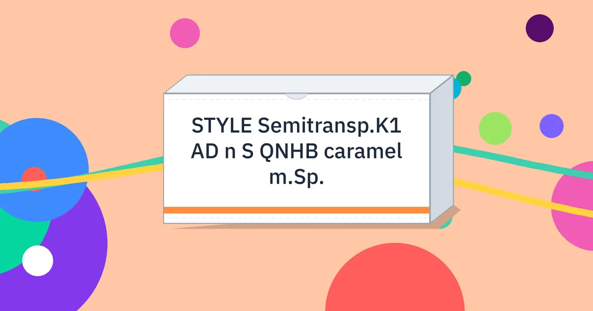 Symbolbild: Packung mit der Aufschrift STYLE Semitransp.K1 AD n S QNHB caramel m.Sp. (PZN 18870210) – Verfügbarkeit und Bezug in Apotheken in Frankfurt am Main