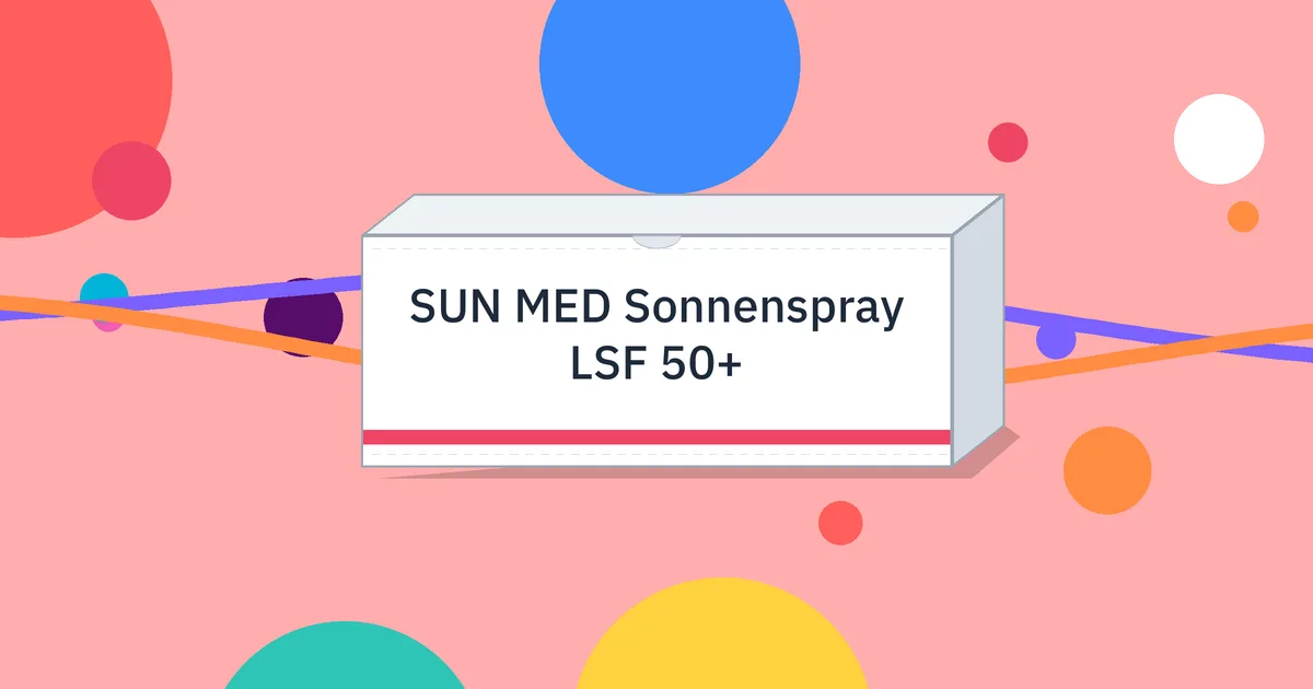 Symbolbild: Packung mit der Aufschrift SUN MED Sonnenspray LSF 50+ (PZN 18735966) – Verfügbarkeit und Bezug in Apotheken in Frankfurt am Main