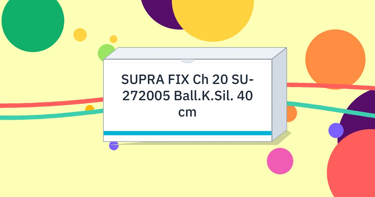 Symbolbild: Packung mit der Aufschrift SUPRA FIX Ch 20 SU-272005 Ball.K.Sil. 40 cm (PZN 00445570) – Verfügbarkeit und Bezug in Apotheken in Frankfurt am Main