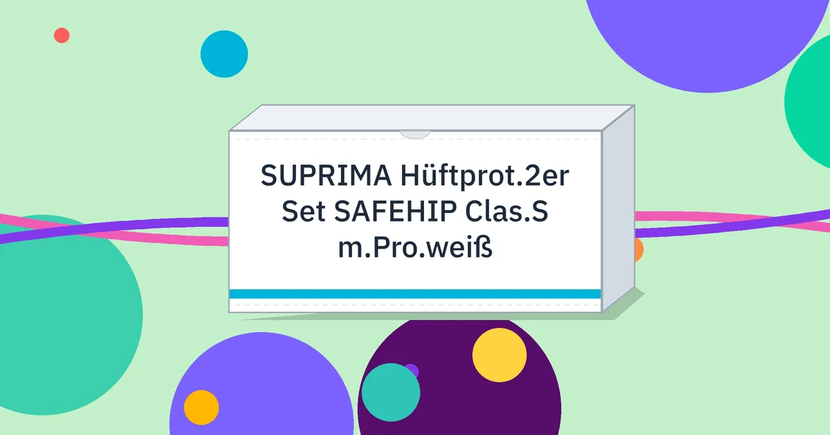 Symbolbild: Packung mit der Aufschrift SUPRIMA Hüftprot.2er Set SAFEHIP Clas.S m.Pro.weiß (PZN 13818535) – Verfügbarkeit und Bezug in Apotheken in Frankfurt am Main
