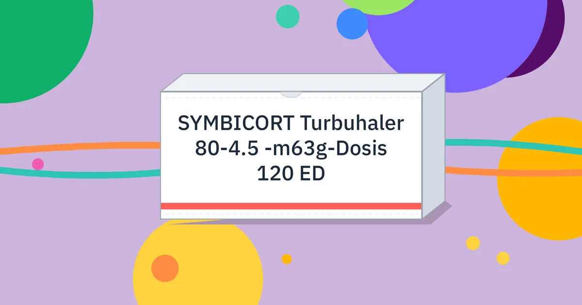Symbolbild: Packung mit der Aufschrift SYMBICORT Turbuhaler 80-4.5 -m63g-Dosis 120 ED (PZN 05370262) – Verfügbarkeit und Bezug in Apotheken in Frankfurt am Main