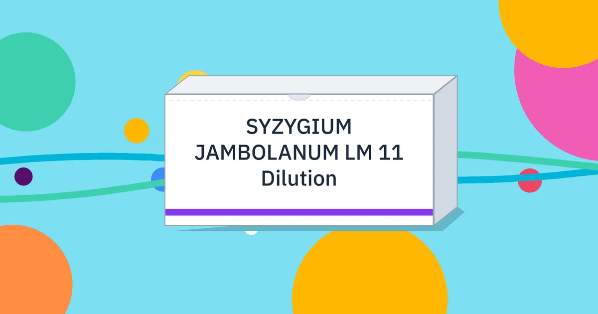 Symbolbild: Packung mit der Aufschrift SYZYGIUM JAMBOLANUM LM 11 Dilution (PZN 13212169) – Verfügbarkeit und Bezug in Apotheken in Frankfurt am Main