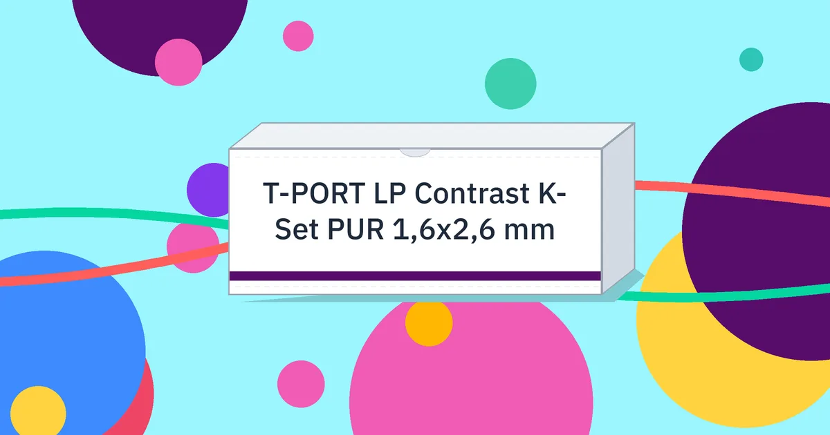Symbolbild: Packung mit der Aufschrift T-PORT LP Contrast K-Set PUR 1,6x2,6 mm (PZN 17589043) – Verfügbarkeit und Bezug in Apotheken in Frankfurt am Main