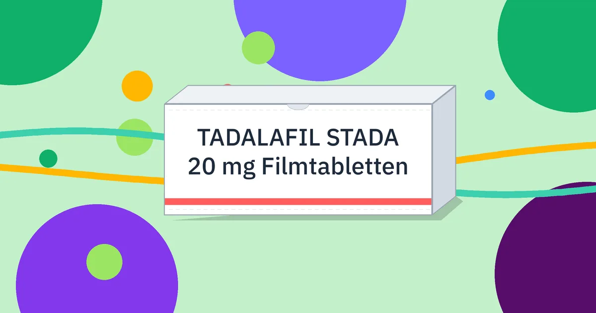 Symbolbild: Packung mit der Aufschrift TADALAFIL STADA 20 mg Filmtabletten (PZN 12588665) – Verfügbarkeit und Bezug in Apotheken in Frankfurt am Main