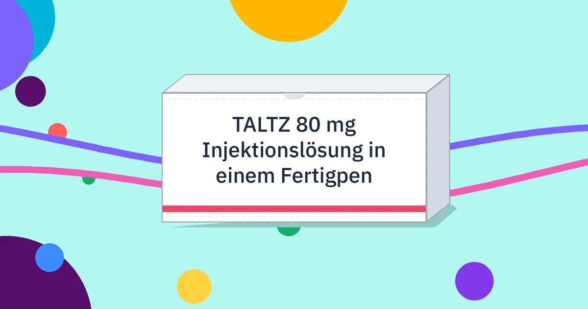Symbolbild: Packung mit der Aufschrift TALTZ 80 mg Injektionslösung in einem Fertigpen (PZN 14178859) – Verfügbarkeit und Bezug in Apotheken in Frankfurt am Main