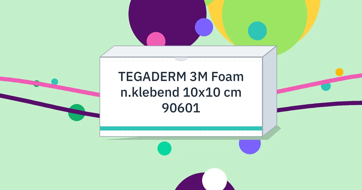 Symbolbild: Packung mit der Aufschrift TEGADERM 3M Foam n.klebend 10x10 cm 90601 (PZN 10032449) – Verfügbarkeit und Bezug in Apotheken in Frankfurt am Main
