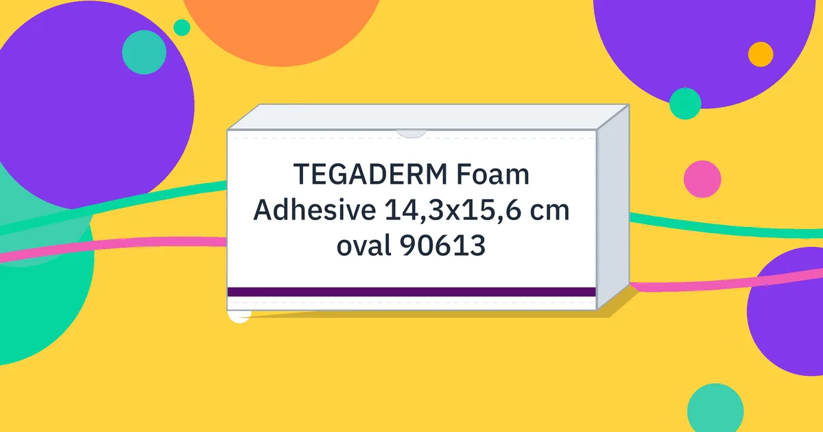 Symbolbild: Packung mit der Aufschrift TEGADERM Foam Adhesive 14,3x15,6 cm oval 90613 (PZN 01420164) – Verfügbarkeit und Bezug in Apotheken in Frankfurt am Main