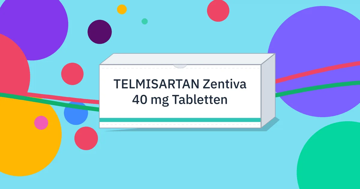 Symbolbild: Packung mit der Aufschrift TELMISARTAN Zentiva 40 mg Tabletten (PZN 10001756) – Verfügbarkeit und Bezug in Apotheken in Frankfurt am Main