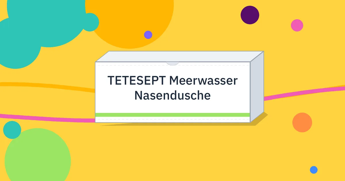Symbolbild: Packung mit der Aufschrift TETESEPT Meerwasser Nasendusche (PZN 17365065) – Verfügbarkeit und Bezug in Apotheken in Frankfurt am Main