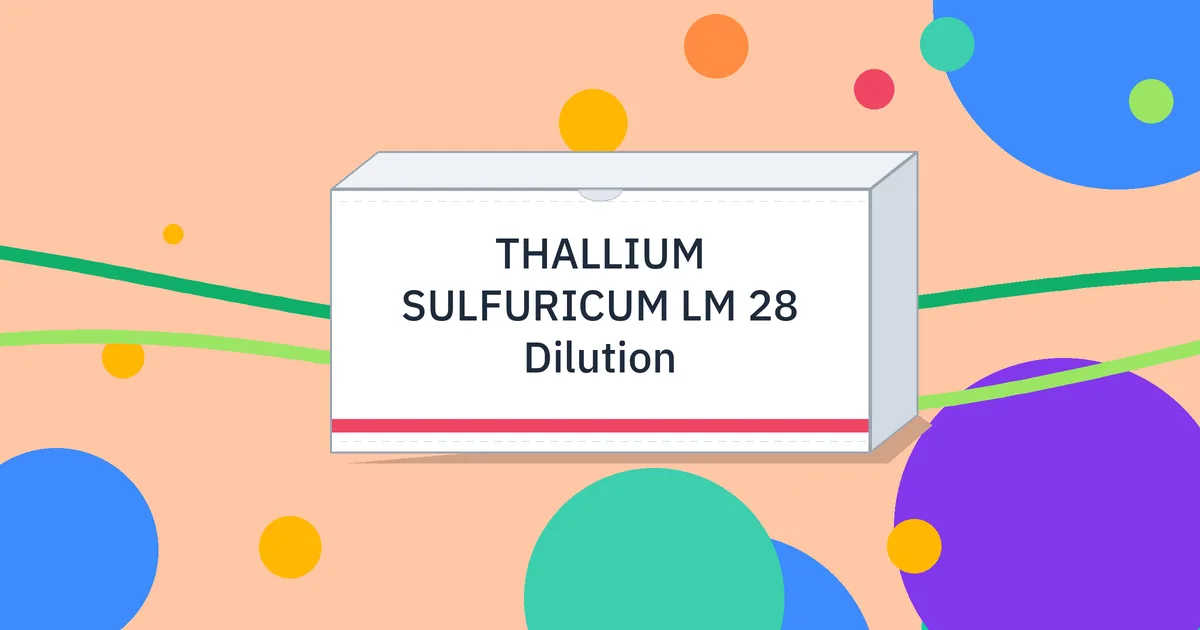 Symbolbild: Packung mit der Aufschrift THALLIUM SULFURICUM LM 28 Dilution (PZN 13219036) – Verfügbarkeit und Bezug in Apotheken in Frankfurt am Main