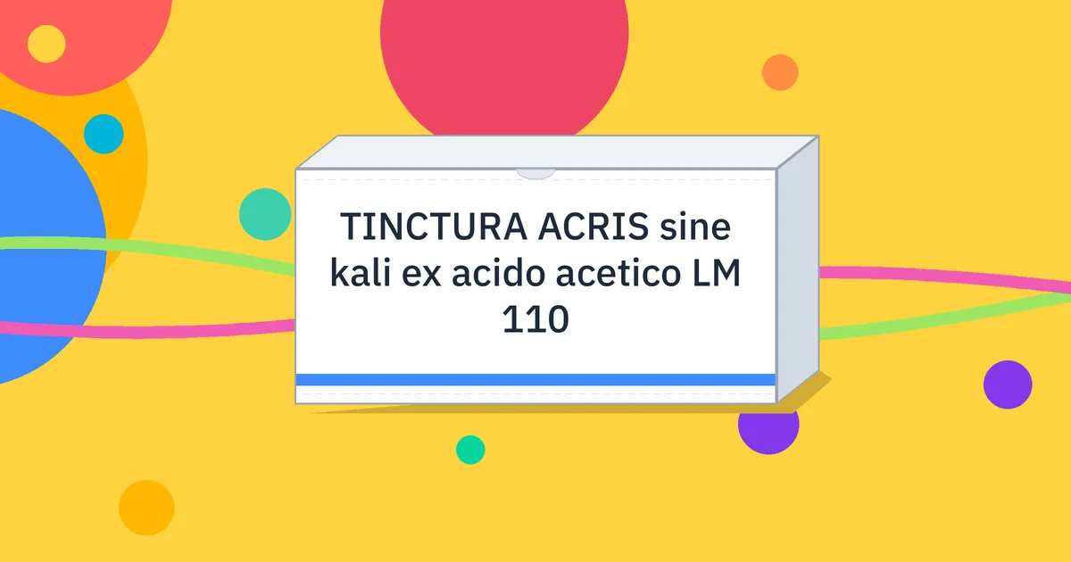 Symbolbild: Packung mit der Aufschrift TINCTURA ACRIS sine kali ex acido acetico LM 110 (PZN 13701879) – Verfügbarkeit und Bezug in Apotheken in Frankfurt am Main