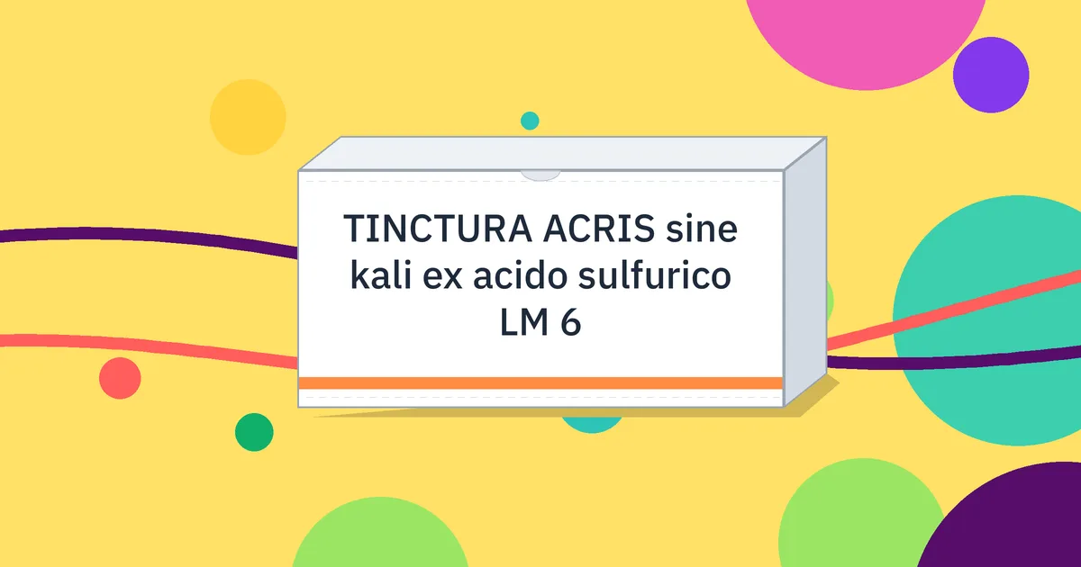 Symbolbild: Packung mit der Aufschrift TINCTURA ACRIS sine kali ex acido sulfurico LM 6 (PZN 13701069) – Verfügbarkeit und Bezug in Apotheken in Frankfurt am Main
