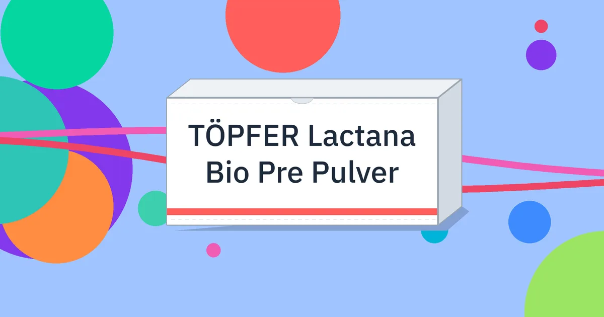 Symbolbild: Packung mit der Aufschrift TÖPFER Lactana Bio Pre Pulver (PZN 06081873) – Verfügbarkeit und Bezug in Apotheken in Frankfurt am Main