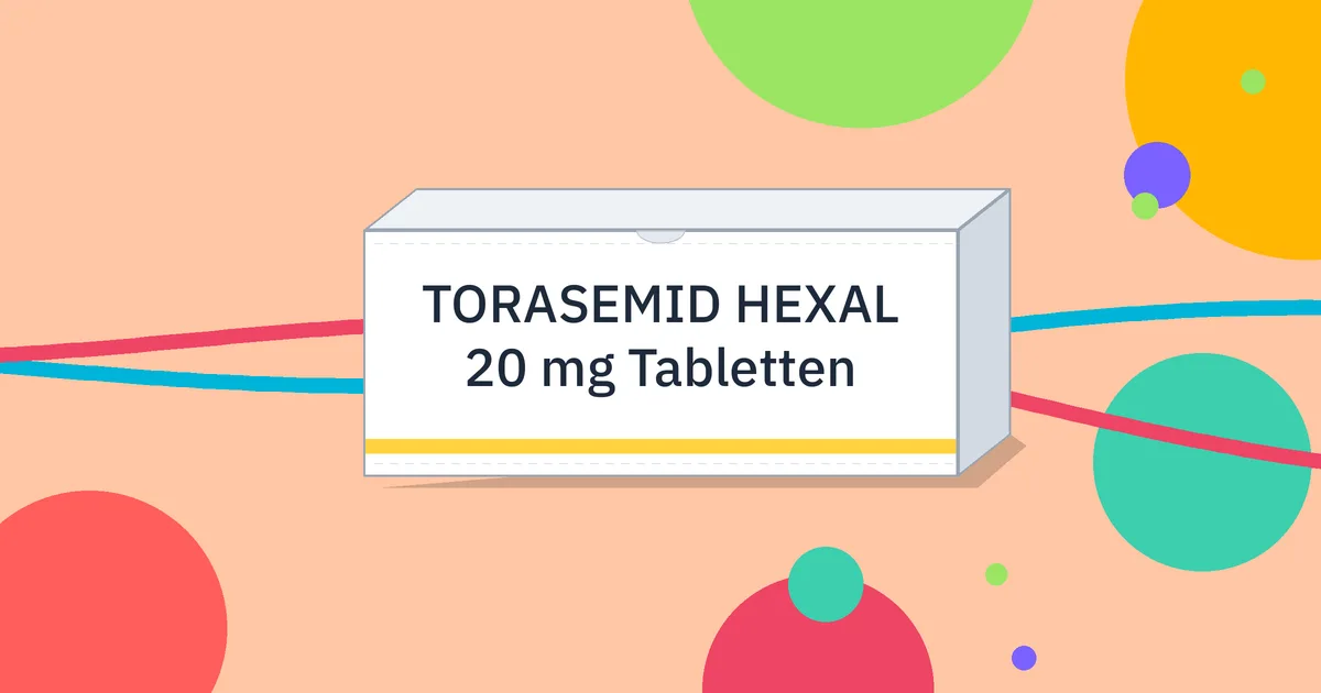 Symbolbild: Packung mit der Aufschrift TORASEMID HEXAL 20 mg Tabletten (PZN 04008688) – Verfügbarkeit und Bezug in Apotheken in Frankfurt am Main