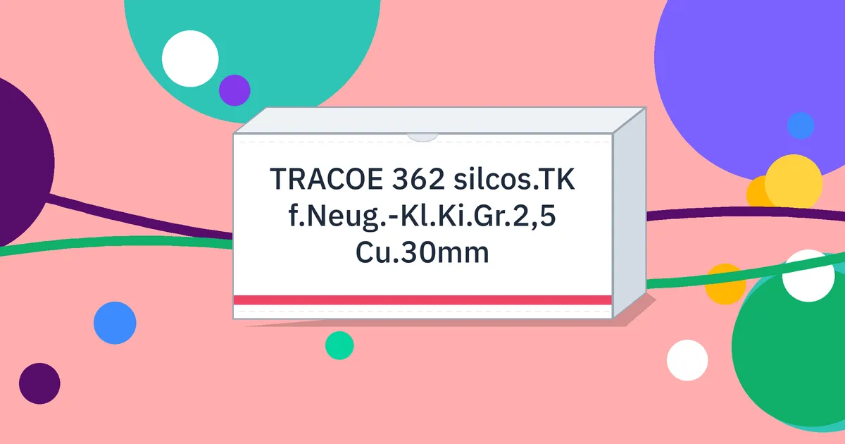 Symbolbild: Packung mit der Aufschrift TRACOE 362 silcos.TK f.Neug.-Kl.Ki.Gr.2,5 Cu.30mm (PZN 14313843) – Verfügbarkeit und Bezug in Apotheken in Frankfurt am Main