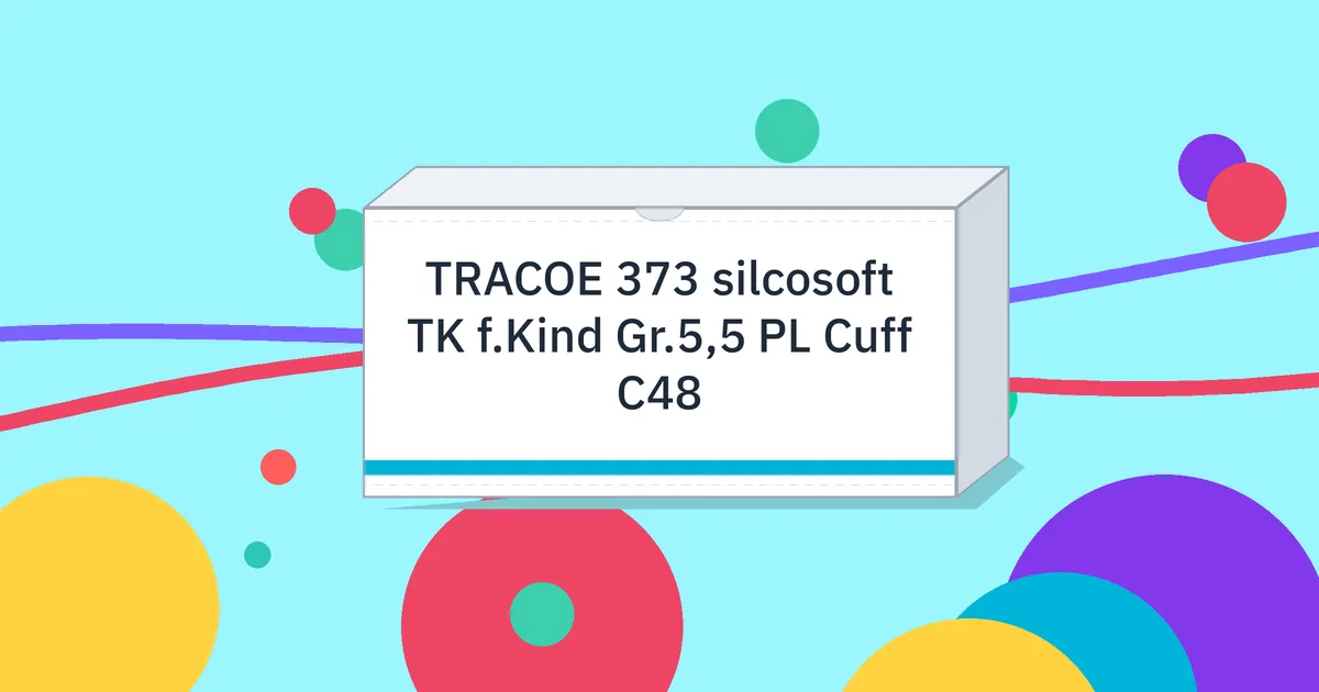 Symbolbild: Packung mit der Aufschrift TRACOE 373 silcosoft TK f.Kind Gr.5,5 PL Cuff C48 (PZN 14317574) – Verfügbarkeit und Bezug in Apotheken in Frankfurt am Main