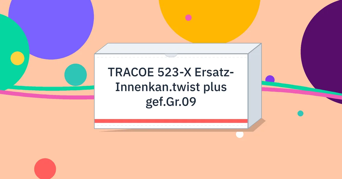 Symbolbild: Packung mit der Aufschrift TRACOE 523-X Ersatz-Innenkan.twist plus gef.Gr.09 (PZN 05881301) – Verfügbarkeit und Bezug in Apotheken in Frankfurt am Main