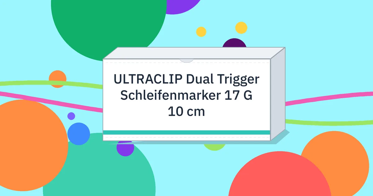 Symbolbild: Packung mit der Aufschrift ULTRACLIP Dual Trigger Schleifenmarker 17 G 10 cm (PZN 03565458) – Verfügbarkeit und Bezug in Apotheken in Frankfurt am Main