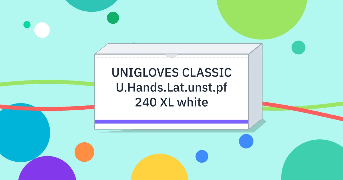 Symbolbild: Packung mit der Aufschrift UNIGLOVES CLASSIC U.Hands.Lat.unst.pf 240 XL white (PZN 18100593) – Verfügbarkeit und Bezug in Apotheken in Frankfurt am Main