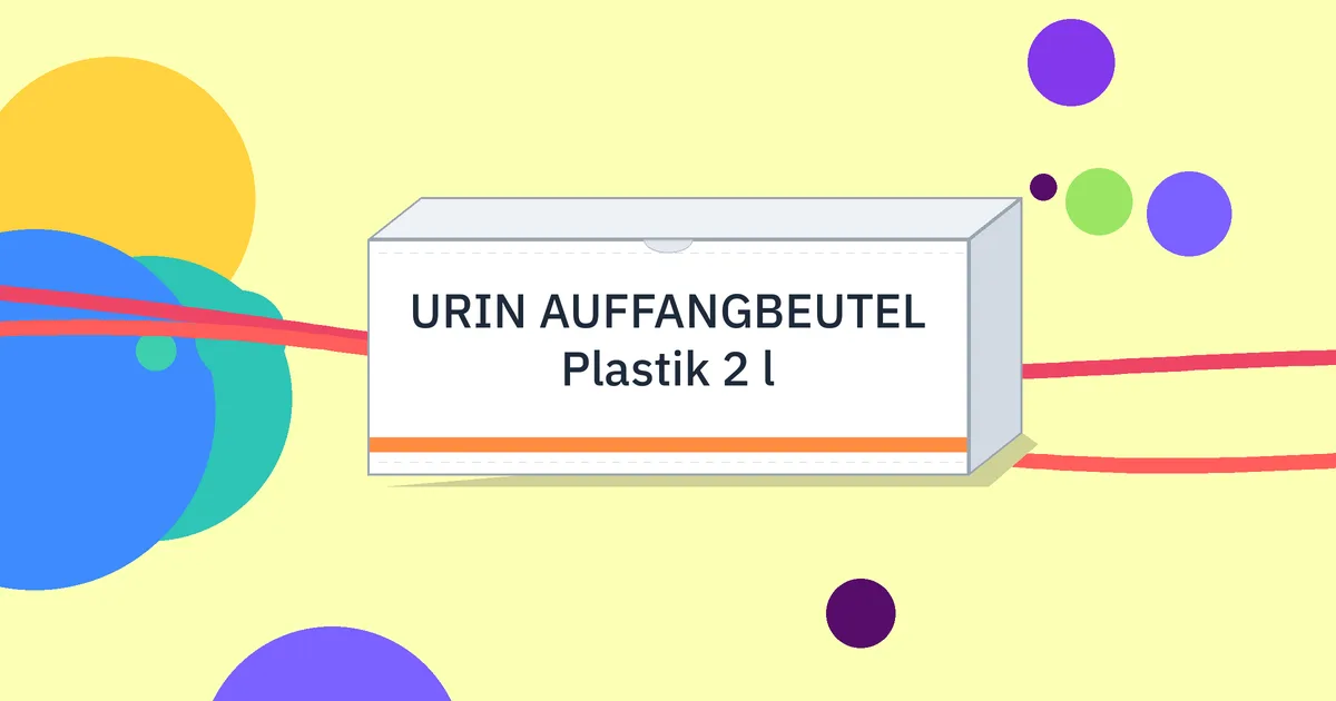 Symbolbild: Packung mit der Aufschrift URIN AUFFANGBEUTEL Plastik 2 l (PZN 01742778) – Verfügbarkeit und Bezug in Apotheken in Frankfurt am Main