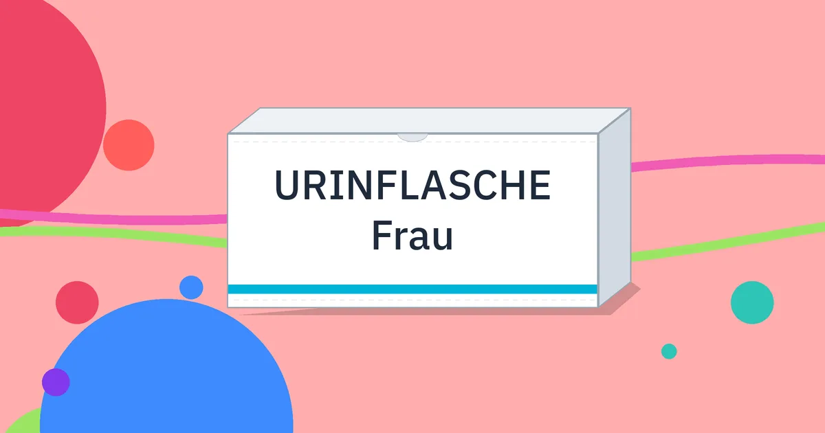 Symbolbild: Packung mit der Aufschrift URINFLASCHE Frau (PZN 05956677) – Verfügbarkeit und Bezug in Apotheken in Frankfurt am Main