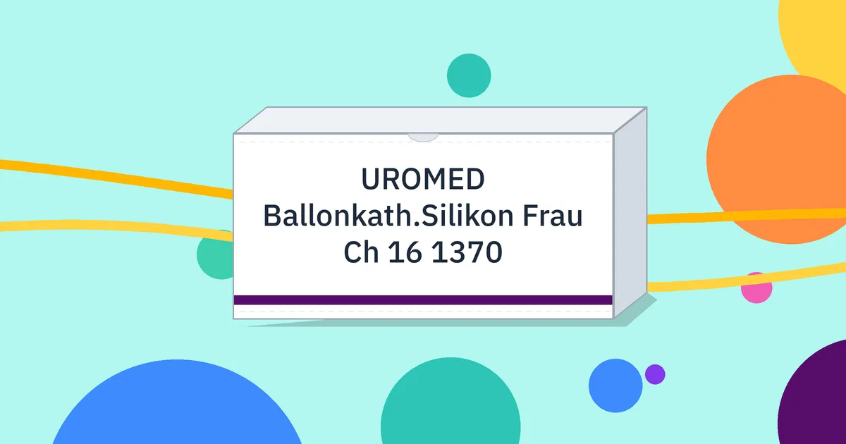 Symbolbild: Packung mit der Aufschrift UROMED Ballonkath.Silikon Frau Ch 16 1370 (PZN 18389582) – Verfügbarkeit und Bezug in Apotheken in Frankfurt am Main