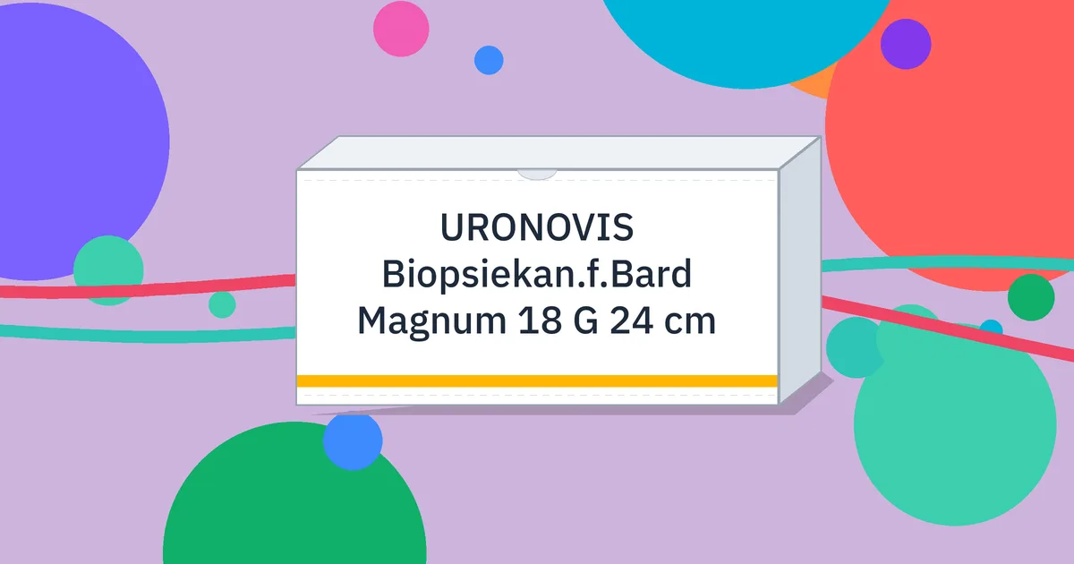 Symbolbild: Packung mit der Aufschrift URONOVIS Biopsiekan.f.Bard Magnum 18 G 24 cm (PZN 00817149) – Verfügbarkeit und Bezug in Apotheken in Frankfurt am Main