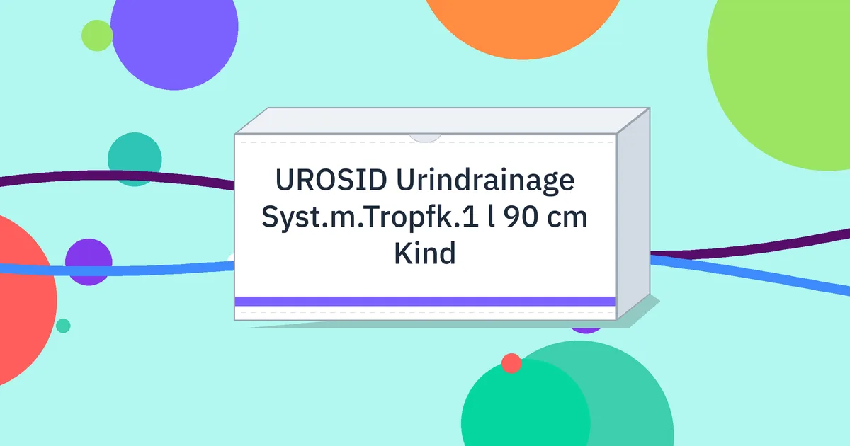 Symbolbild: Packung mit der Aufschrift UROSID Urindrainage Syst.m.Tropfk.1 l 90 cm Kind (PZN 05884587) – Verfügbarkeit und Bezug in Apotheken in Frankfurt am Main