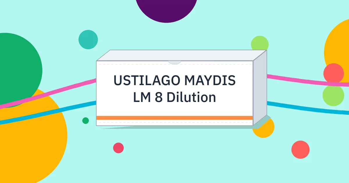 Symbolbild: Packung mit der Aufschrift USTILAGO MAYDIS LM 8 Dilution (PZN 13258036) – Verfügbarkeit und Bezug in Apotheken in Frankfurt am Main