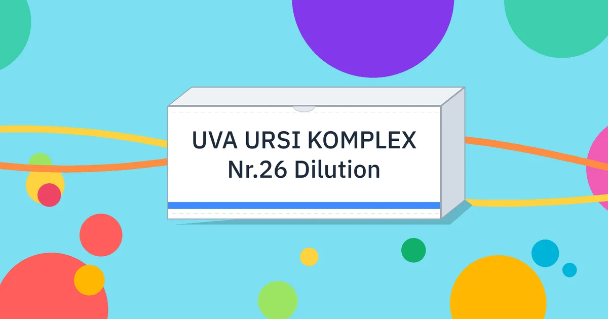 Symbolbild: Packung mit der Aufschrift UVA URSI KOMPLEX Nr.26 Dilution (PZN 01069028) – Verfügbarkeit und Bezug in Apotheken in Frankfurt am Main