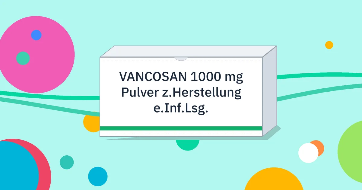 Symbolbild: Packung mit der Aufschrift VANCOSAN 1000 mg Pulver z.Herstellung e.Inf.Lsg. (PZN 05025588) – Verfügbarkeit und Bezug in Apotheken in Frankfurt am Main