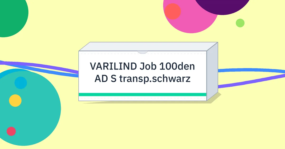Symbolbild: Packung mit der Aufschrift VARILIND Job 100den AD S transp.schwarz (PZN 04471630) – Verfügbarkeit und Bezug in Apotheken in Frankfurt am Main