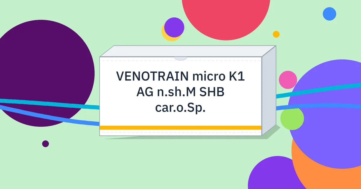 Symbolbild: Packung mit der Aufschrift VENOTRAIN micro K1 AG n.sh.M SHB car.o.Sp. (PZN 02369985) – Verfügbarkeit und Bezug in Apotheken in Frankfurt am Main