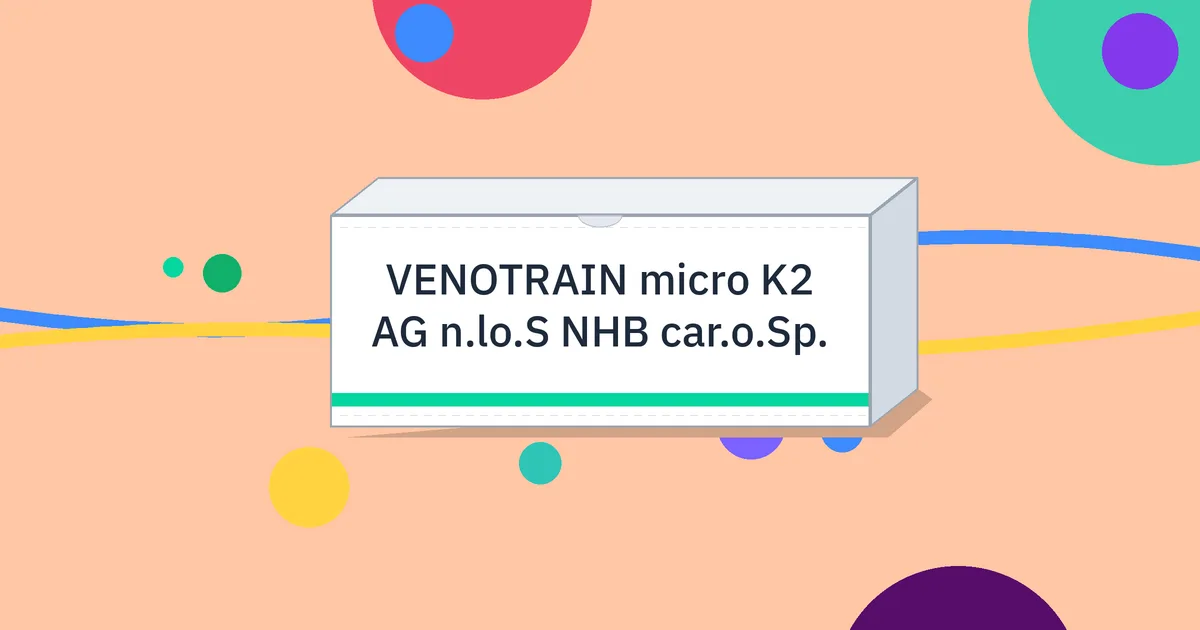 Symbolbild: Packung mit der Aufschrift VENOTRAIN micro K2 AG n.lo.S NHB car.o.Sp. (PZN 02379038) – Verfügbarkeit und Bezug in Apotheken in Frankfurt am Main