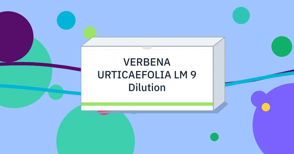 Symbolbild: Packung mit der Aufschrift VERBENA URTICAEFOLIA LM 9 Dilution (PZN 13267911) – Verfügbarkeit und Bezug in Apotheken in Frankfurt am Main
