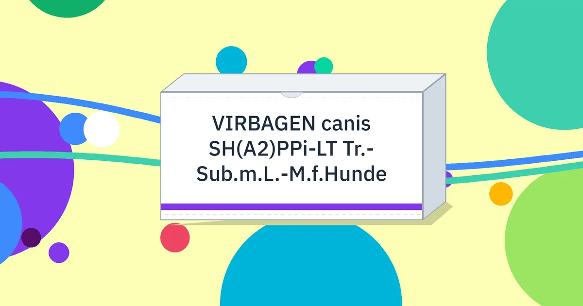 Symbolbild: Packung mit der Aufschrift VIRBAGEN canis SH(A2)PPi-LT Tr.-Sub.m.L.-M.f.Hunde (PZN 01656501) – Verfügbarkeit und Bezug in Apotheken in Frankfurt am Main