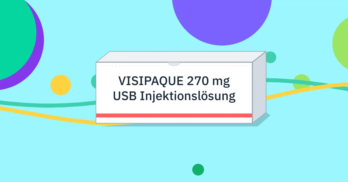Symbolbild: Packung mit der Aufschrift VISIPAQUE 270 mg USB Injektionslösung (PZN 00476665) – Verfügbarkeit und Bezug in Apotheken in Frankfurt am Main