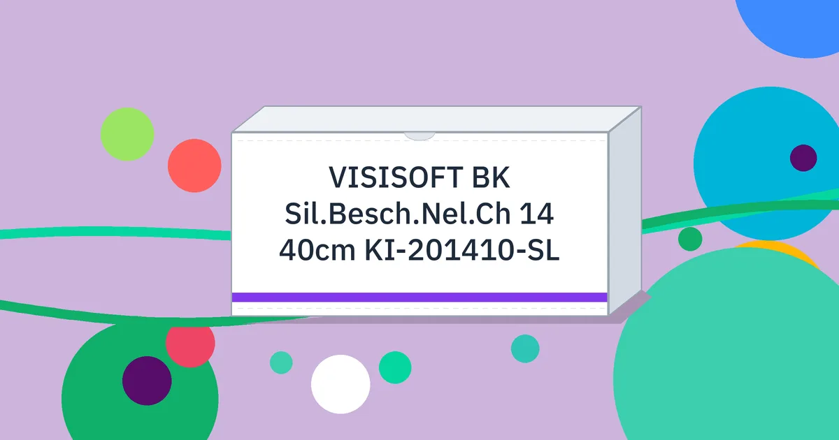 Symbolbild: Packung mit der Aufschrift VISISOFT BK Sil.Besch.Nel.Ch 14 40cm KI-201410-SL (PZN 18407357) – Verfügbarkeit und Bezug in Apotheken in Frankfurt am Main