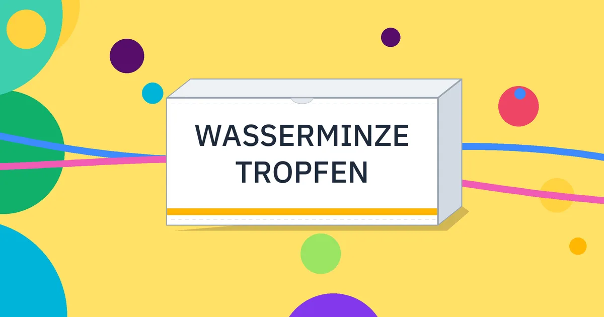 Symbolbild: Packung mit der Aufschrift WASSERMINZE TROPFEN (PZN 14283881) – Verfügbarkeit und Bezug in Apotheken in Frankfurt am Main