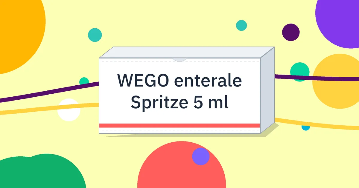 Symbolbild: Packung mit der Aufschrift WEGO enterale Spritze 5 ml (PZN 19751890) – Verfügbarkeit und Bezug in Apotheken in Frankfurt am Main