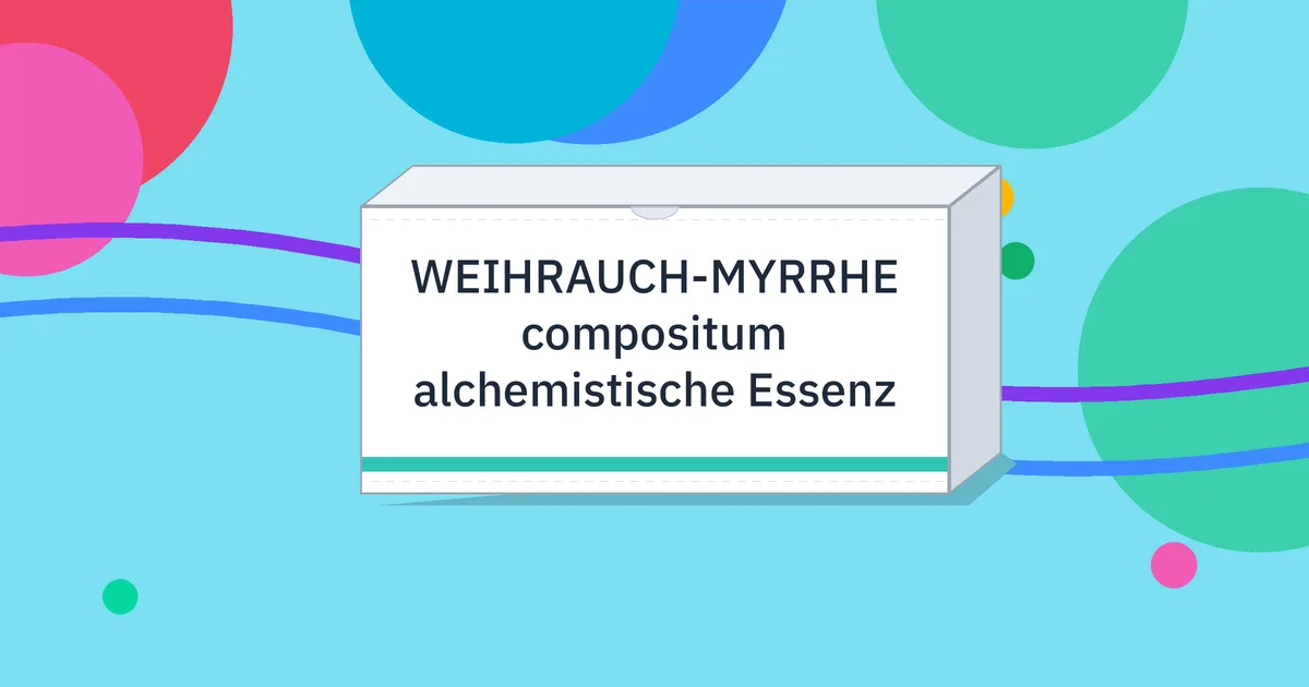 Symbolbild: Packung mit der Aufschrift WEIHRAUCH-MYRRHE compositum alchemistische Essenz (PZN 14277515) – Verfügbarkeit und Bezug in Apotheken in Frankfurt am Main
