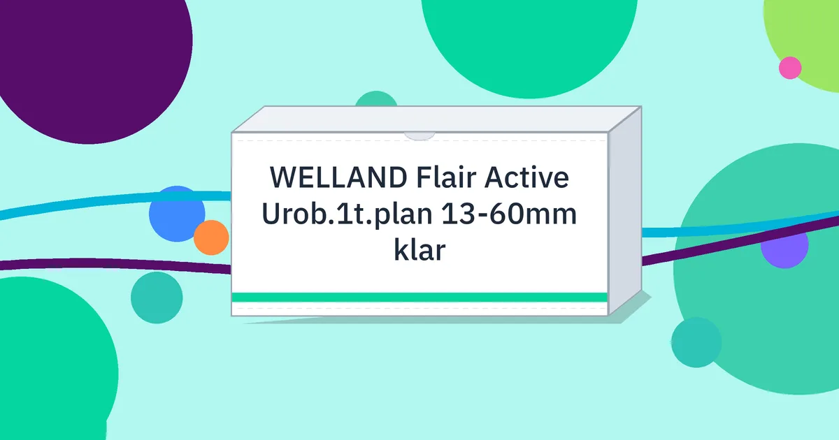 Symbolbild: Packung mit der Aufschrift WELLAND Flair Active Urob.1t.plan 13-60mm klar (PZN 06816091) – Verfügbarkeit und Bezug in Apotheken in Frankfurt am Main