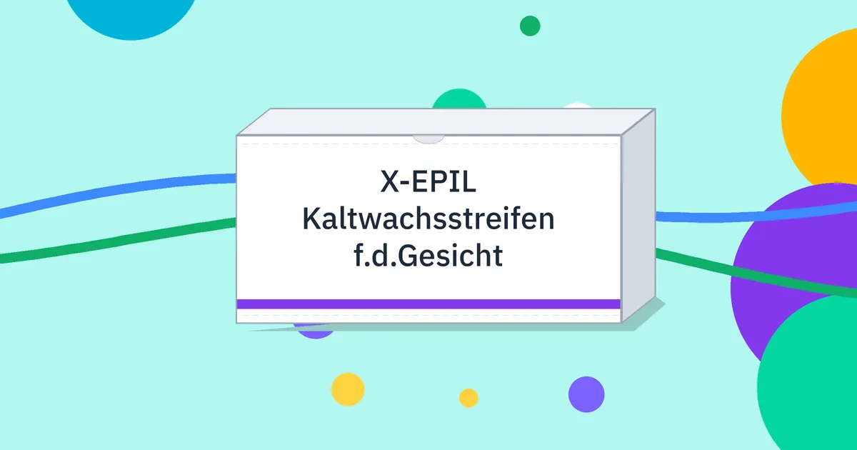 Symbolbild: Packung mit der Aufschrift X-EPIL Kaltwachsstreifen f.d.Gesicht (PZN 08521454) – Verfügbarkeit und Bezug in Apotheken in Frankfurt am Main