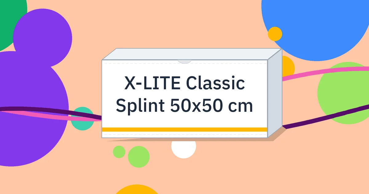 Symbolbild: Packung mit der Aufschrift X-LITE Classic Splint 50x50 cm (PZN 11188975) – Verfügbarkeit und Bezug in Apotheken in Frankfurt am Main